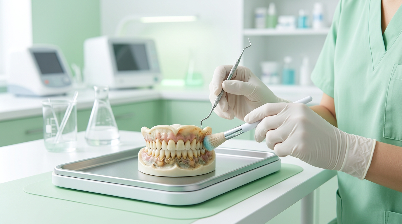 Stark Verschmutzte Zahnprothese Reinigen – Arando